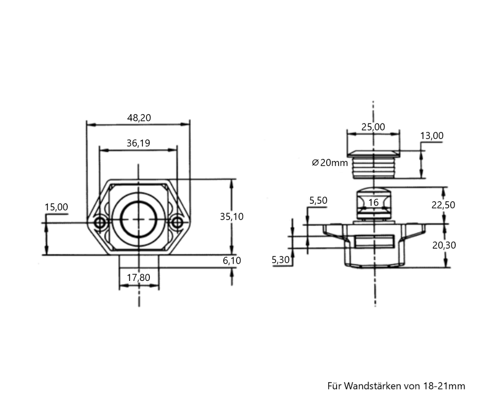 Push Lock Mini Möbelschloss silbern/chrom kaufen